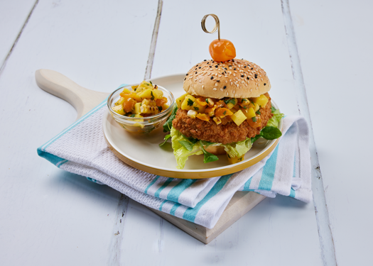 Chicken Burger with Yellow Piquanté Pepper Salsa | PEPPADEW® UK ...